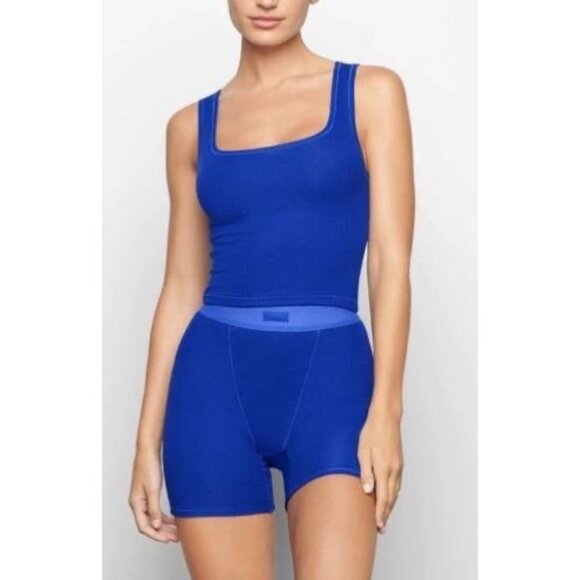 SKIMS | Tops | Skims Cotton Rib Tank Cobalt Womens Large | Poshmark